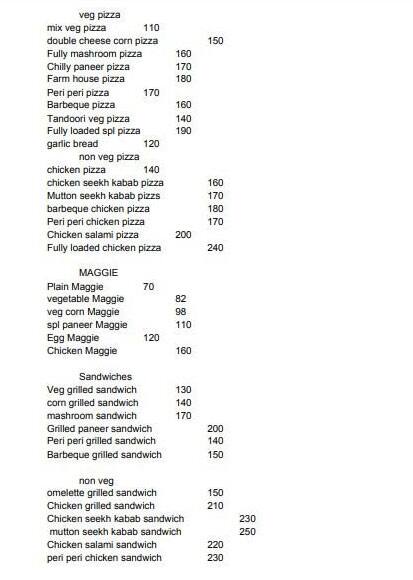 Menu of The Magic Castle, Civil Lines, Ludhiana