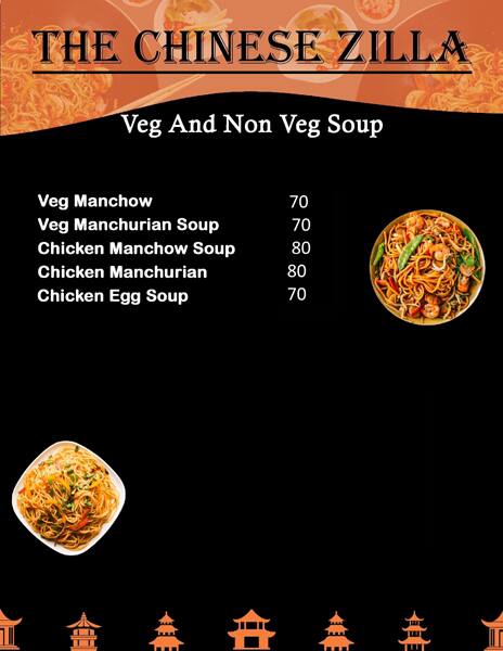 Menu of The Chinese Zilla, Lohegaon, Pune