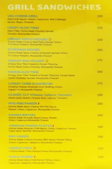 Menu of Crazy Cheesy, Nigdi, Pune