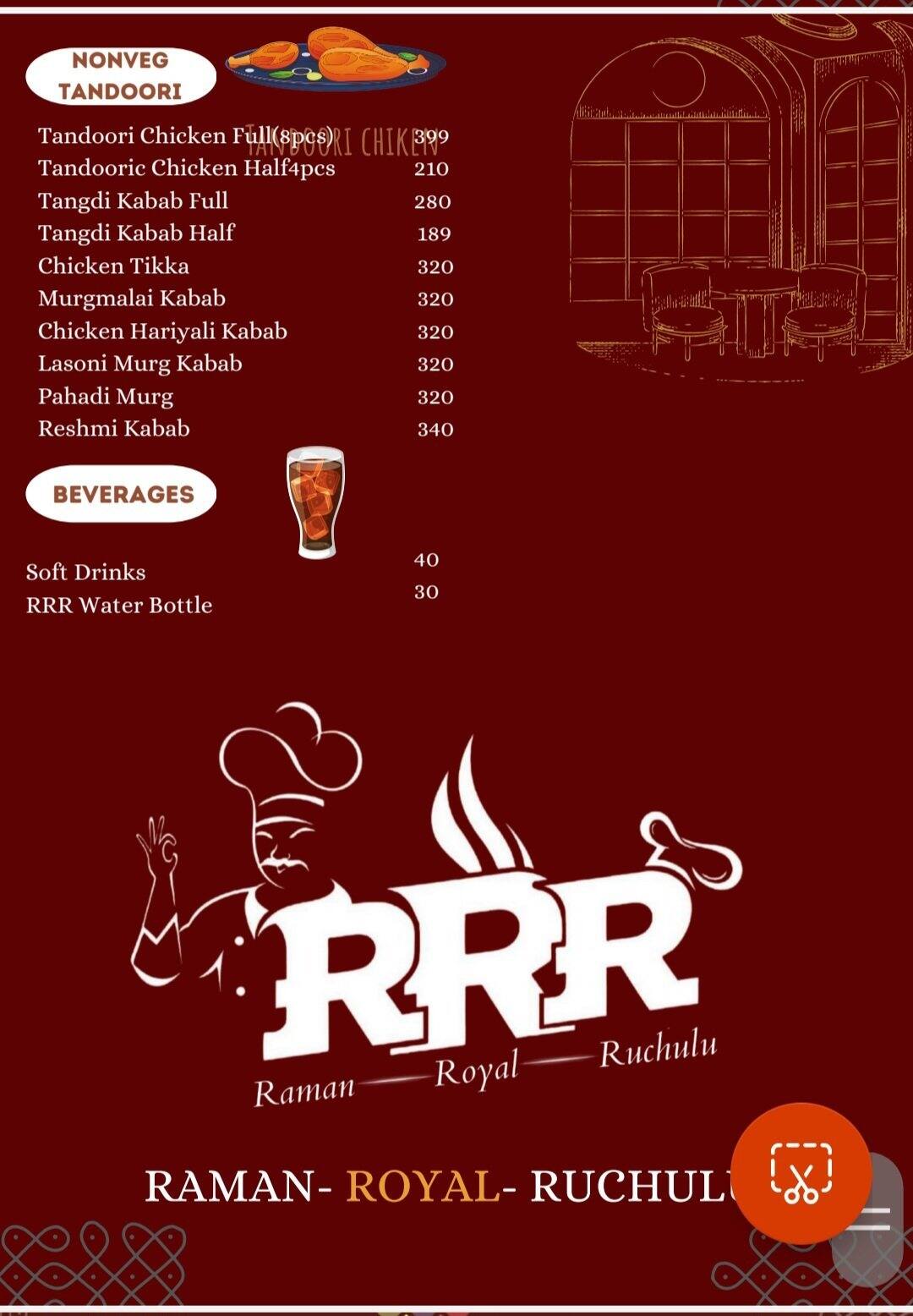 Menu of RRR Family Restaurant, Uppal, Secunderabad