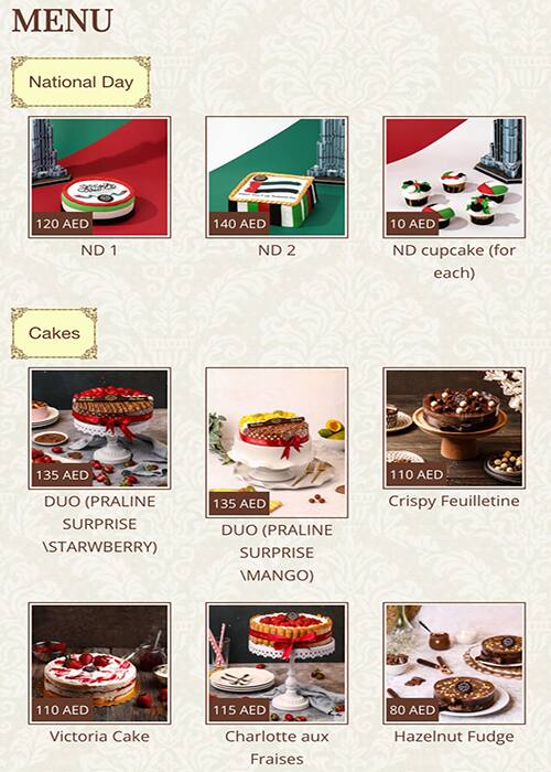 Menu at Salé Sucré Pâtisserie desserts, Dubai, Lulu Supermarket