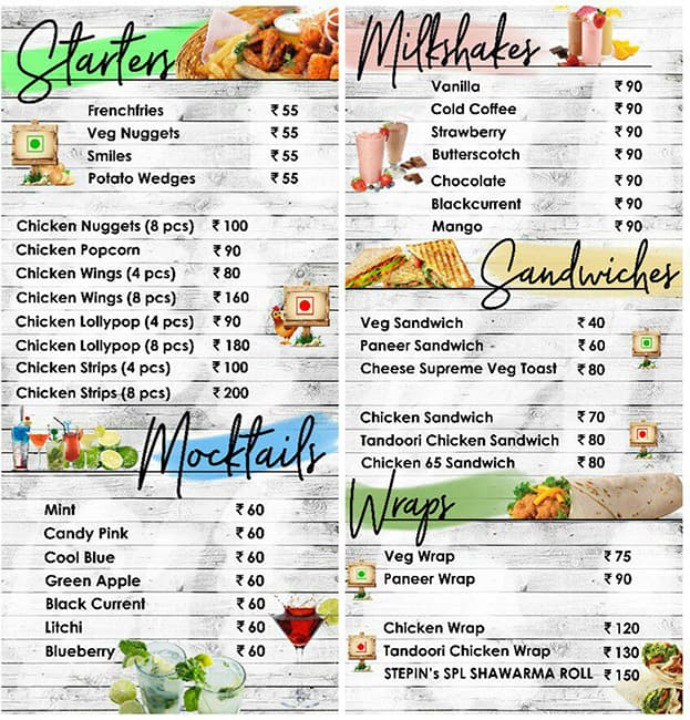 Menu of Step In Restaurant, Avadi, Chennai