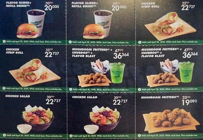 Menu at Wingstop Lotte Avenue restaurant, Jakarta