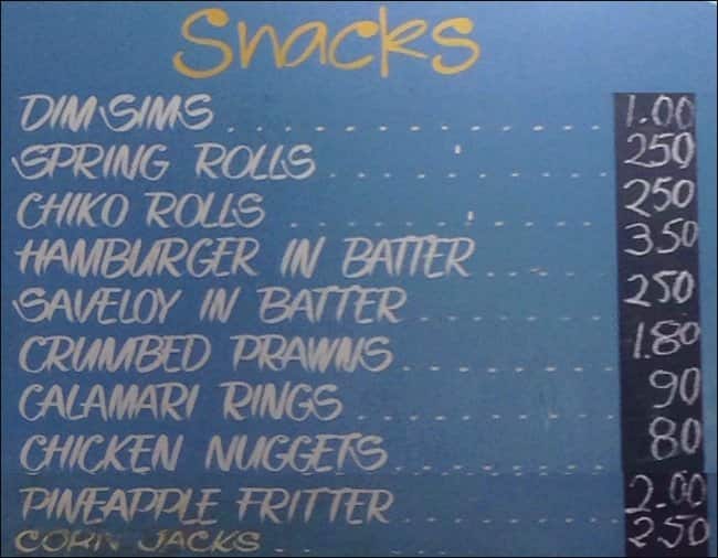 Menu at Balaka Place Fish Shop fast food, Bundoora