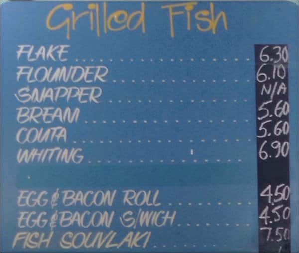 Menu at Balaka Place Fish Shop fast food, Bundoora