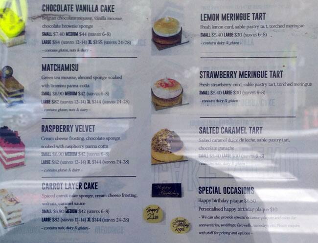 Menu at Taste Providore fast food, Woollahra