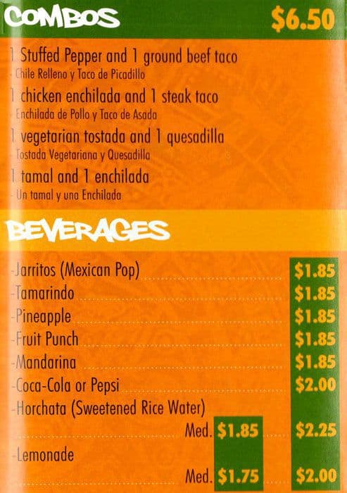 Menu at Boss Burrito restaurant, Oak Park, Westgate St