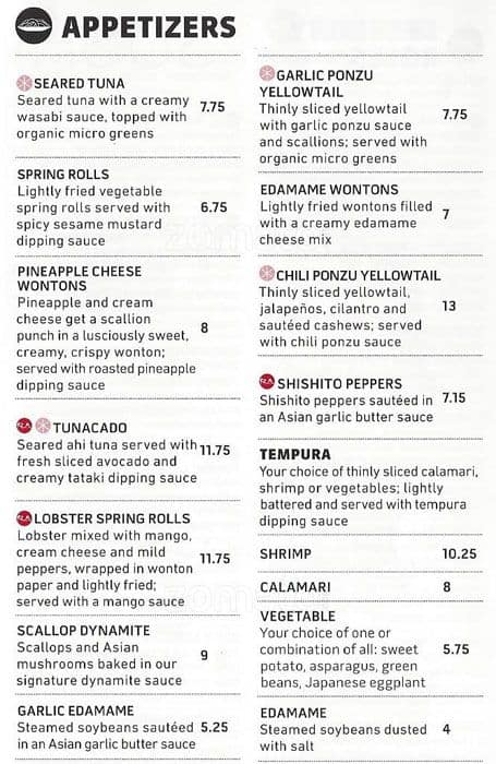 Menu at RA Sushi Bar Restaurant, Addison
