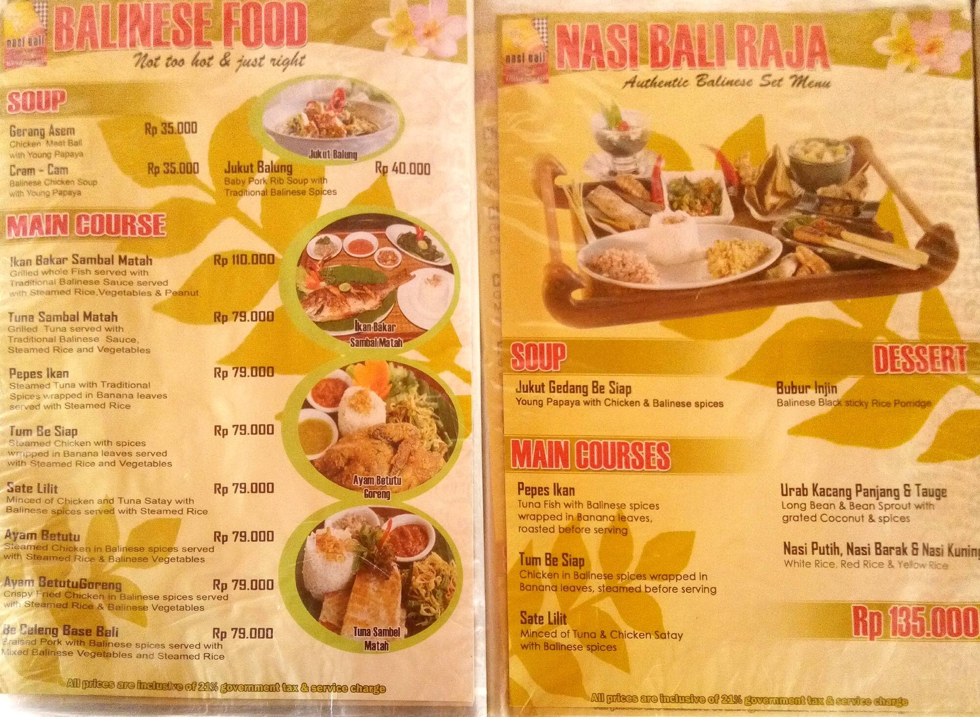 Menu at Adi Dharma Hotel Legian, Kuta Selatan, Jln Legian No.155