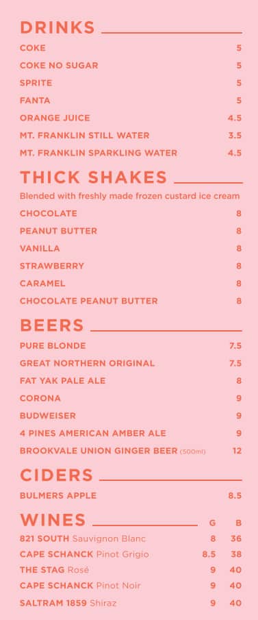 Menu at Betty's Burgers pub & bar, Chermside, Shop FC607 Gympie Rd