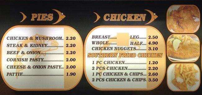 Menu at Partners Fishbar, London