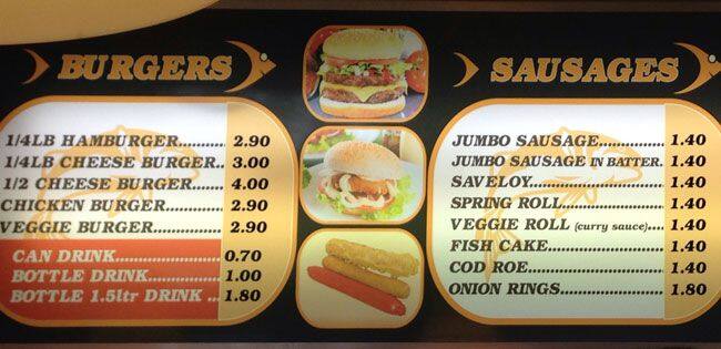 Menu at Partners Fishbar, London