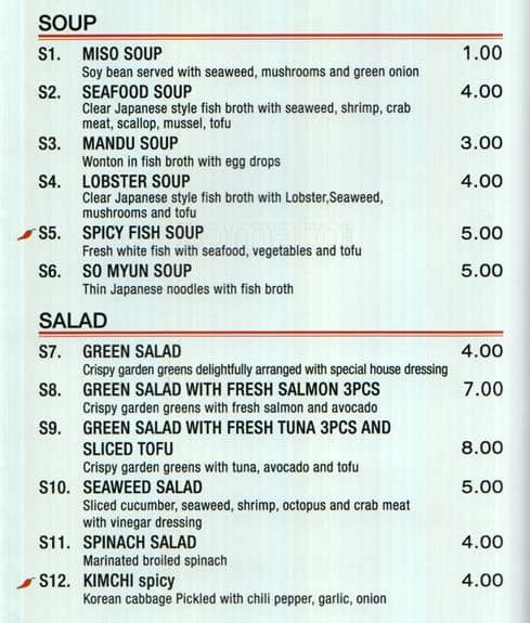 Menu at Sushi Maido restaurant, Toronto