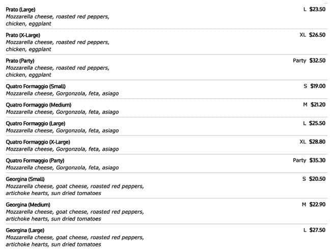 Menu at Casa Di Giorgio Restaurant, Toronto, Queen St E