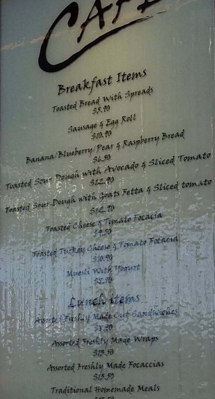 Menu at Azucar Café cafe, Mascot, Keith Smith Ave