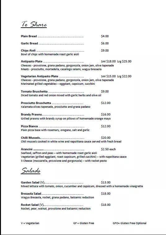 Menu at Via Pizza pizzeria, Riverton