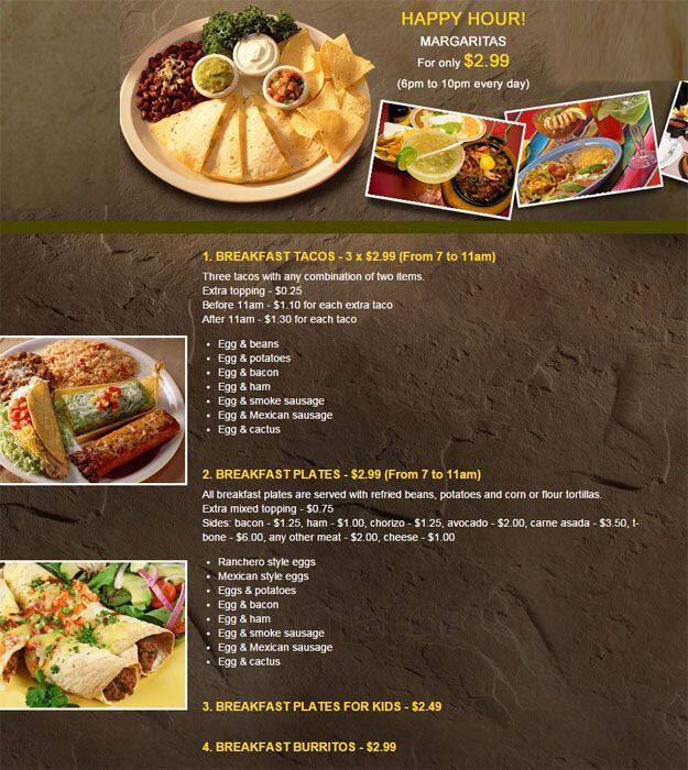 Menu at Taqueria Chapala #2 restaurant, Round Rock