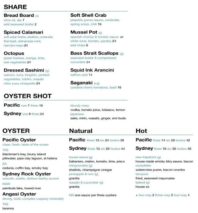 Richmond Oysters Menu, Menu untuk Richmond Oysters, Glen Waverley ...