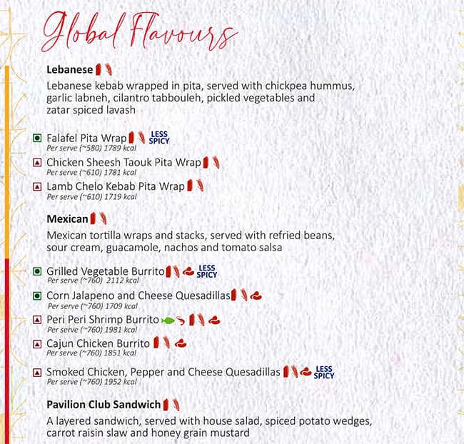 Menu of ITC Maratha - Flavours, Chakala, Mumbai