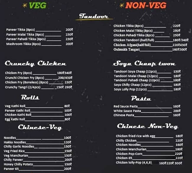 Menu at SOS Spirit of Spices, Allahabad