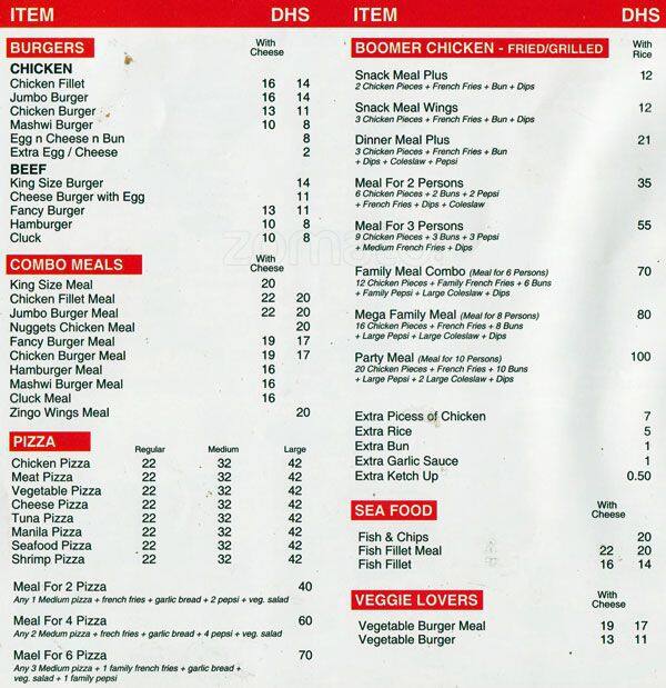 Wimpy Menu, Menu for Wimpy, Al Ras, Dubai - Zomato