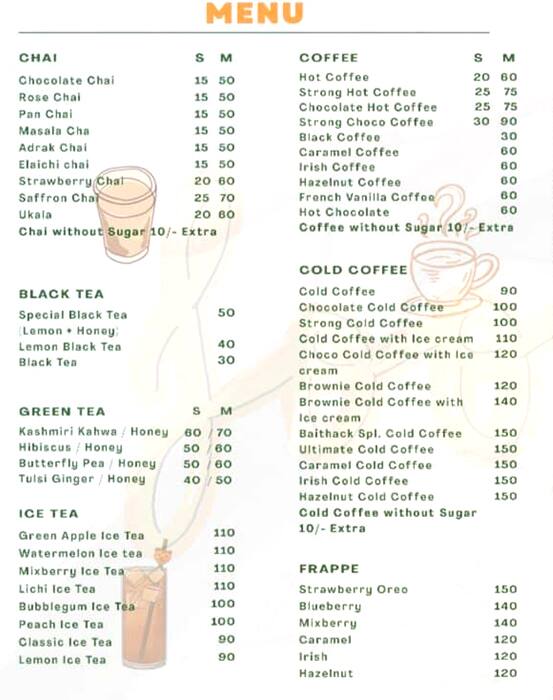 Menu of Baithack Taste Of Kulhad, Dombivali East, Thane