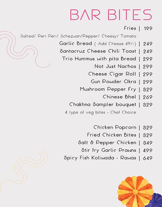 Menu of Bombay Republic, Marol, Mumbai