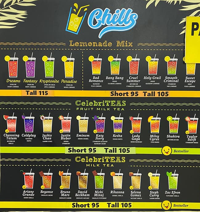 Menu at HoHo Chickenchop House restaurant, Manila