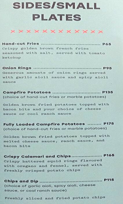 Menu at Scout's Honor cafe, Quezon City, SM City North Edsa