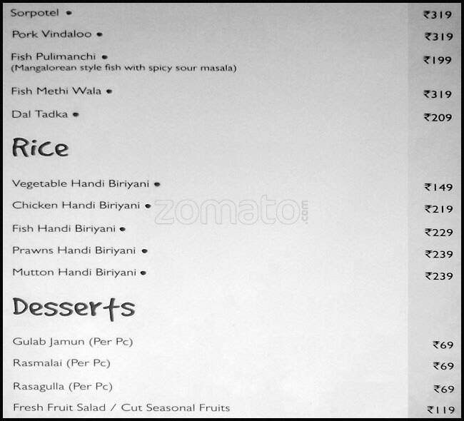 Menu at Goa Portuguesa, Chennai, 9, 3rd Floor, Oyster Building, Khader ...