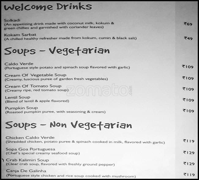 Menu at Goa Portuguesa, Chennai, 9, 3rd Floor, Oyster Building, Khader ...