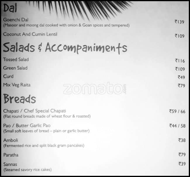 Menu at Goa Portuguesa, Chennai, 9, 3rd Floor, Oyster Building, Khader ...