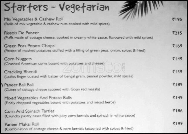 Menu at Goa Portuguesa, Chennai, 9, 3rd Floor, Oyster Building, Khader ...