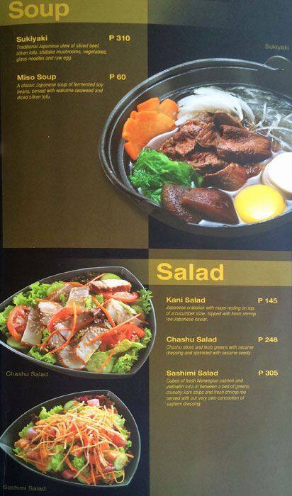 Menu at Teriyaki Boy restaurant, Cebu City