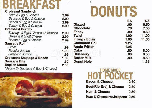 Menu at Spring Valley Donuts restaurant, Dallas