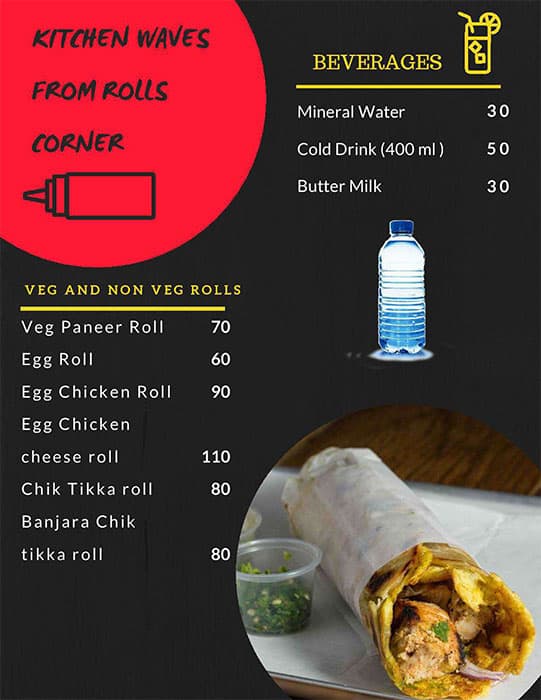 Menu at The Waves Cafe, Surat, 4QQF+6G9