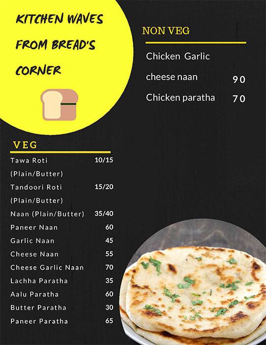 Menu at The Waves Cafe, Surat, 4QQF+6G9