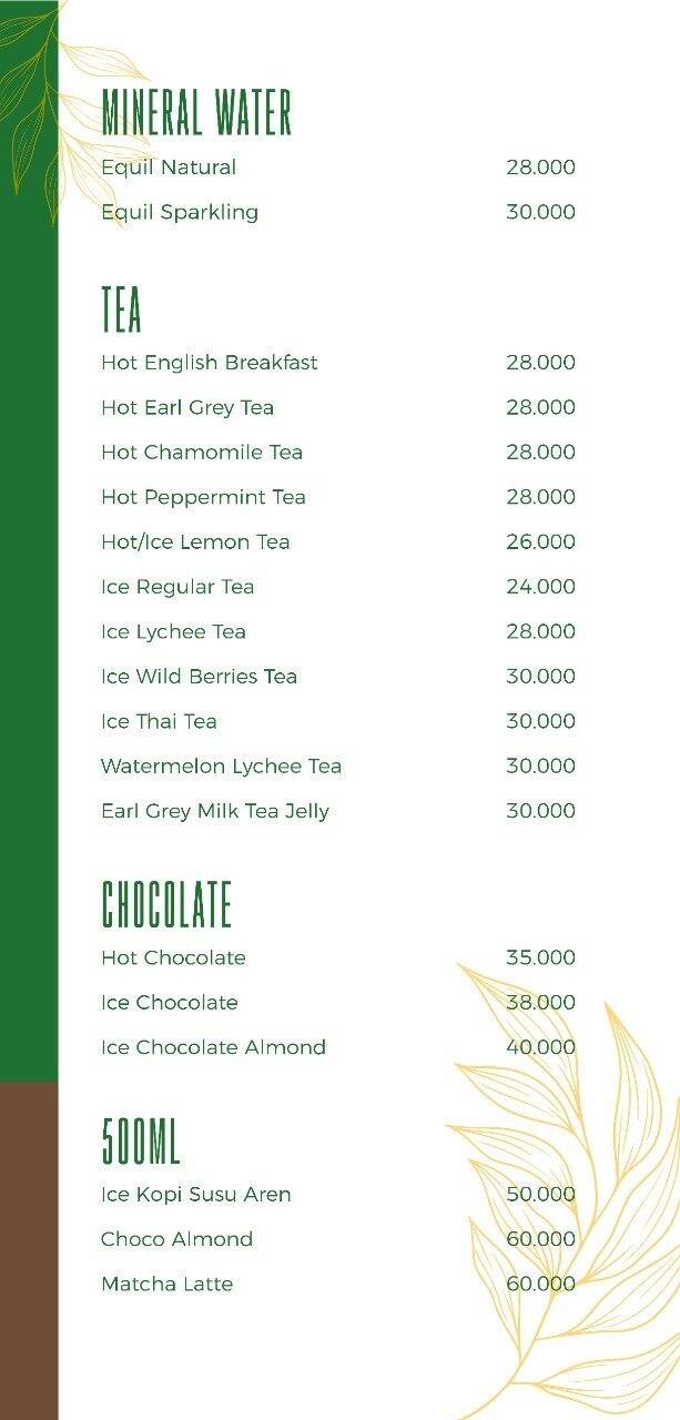 Menu at Mary's Pastry Lab cafe, Jakarta, Jl. Jatinegara Timur III