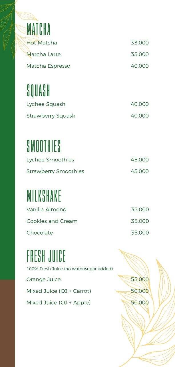 Menu at Mary's Pastry Lab cafe, Jakarta, Jl. Jatinegara Timur III