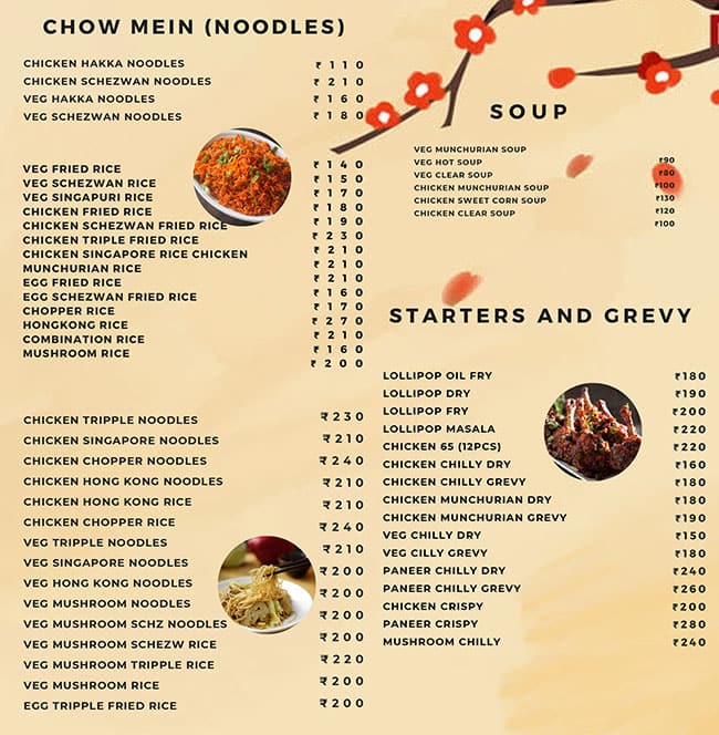 Menu of Go! Chinese, Santacruz West, Mumbai