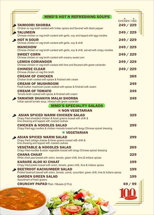 Menu of Moti Mahal Delux, Sector 7, Chandigarh