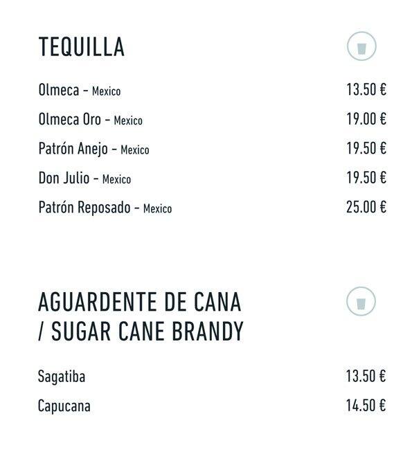 Menu at Panorama Bar Sheraton, Lisbon