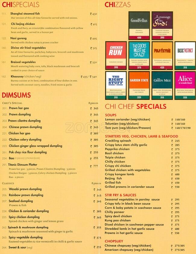 Menu at Chi Kitchen And Bar, Chandigarh