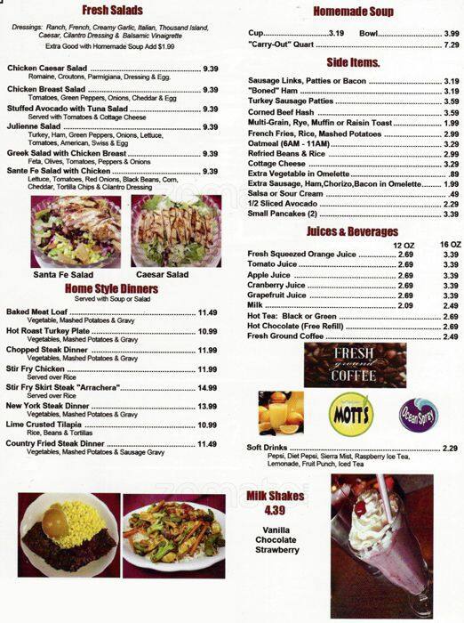 Menu at Cozy Corner Restaurant and Pancake House, Chicago, N Milwaukee Ave