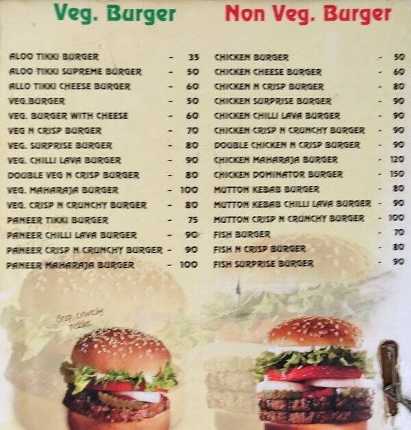 Best In Burgers Menu, Menu for Best In Burgers, Sohna Road, Gurgaon ...