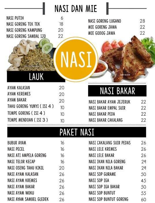 Menu at Lugano Cafe, Tangerang
