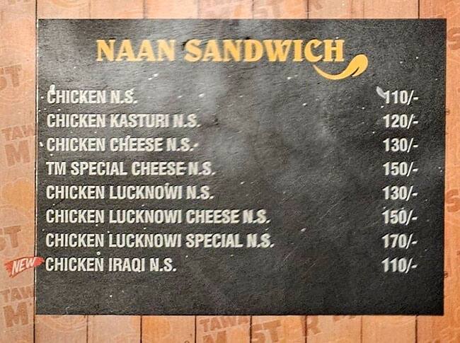 Menu of Tawa Master, Andheri Lokhandwala, Andheri West, Mumbai