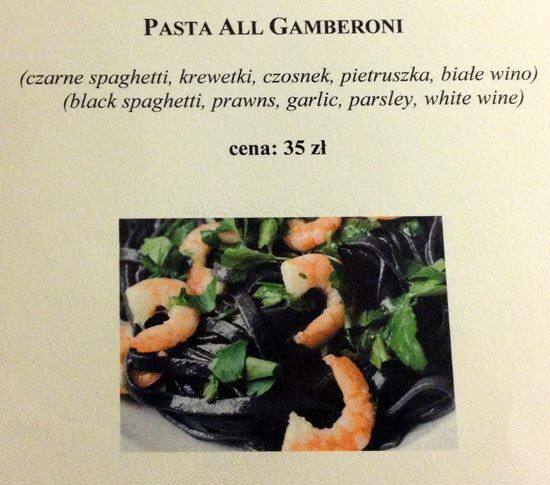 Menu at Specialita Italiane cafe, Warsaw