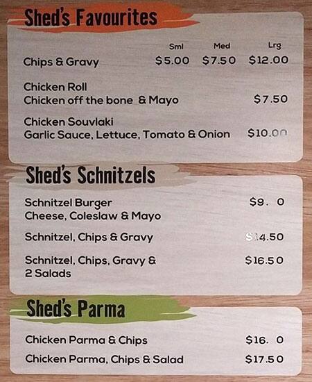 Menu at Arena Chook Shed fast food, Officer