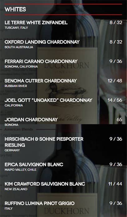 Menu at Chicago Prime Steakhouse, Schaumburg